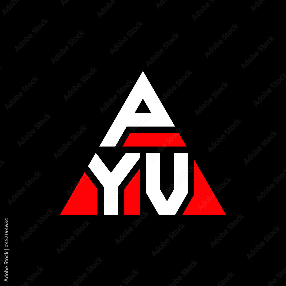 PYV triangle letter logo design with triangle shape. PYV triangle logo ...