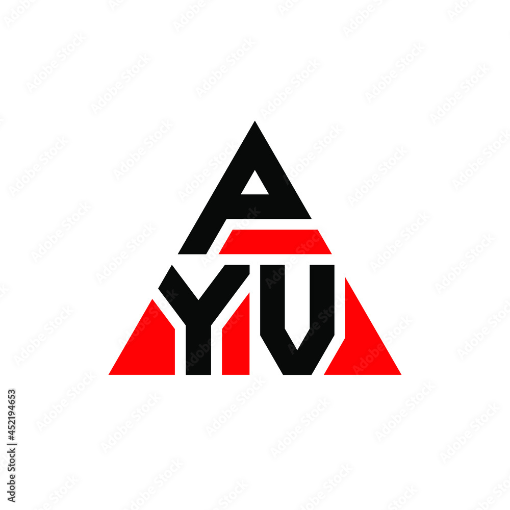 PYV triangle letter logo design with triangle shape. PYV triangle logo ...