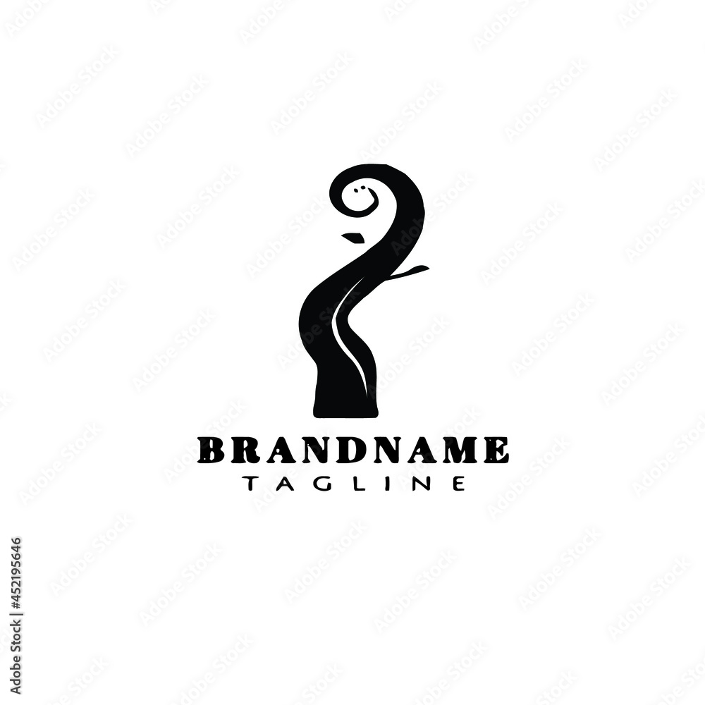 symbol beanstalk logo cartoon icon design template isolated black vector illustration Stock ...
