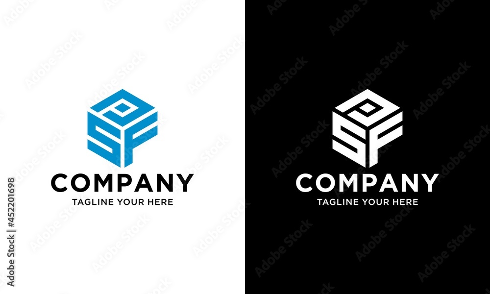 letter PSF hexagon logo vektor icon template Stock Vector | Adobe Stock