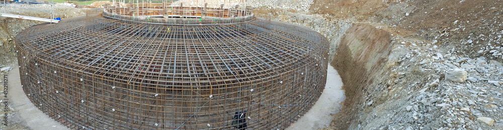 metalwork in the foundation of a wind turbine base Stock Photo | Adobe ...