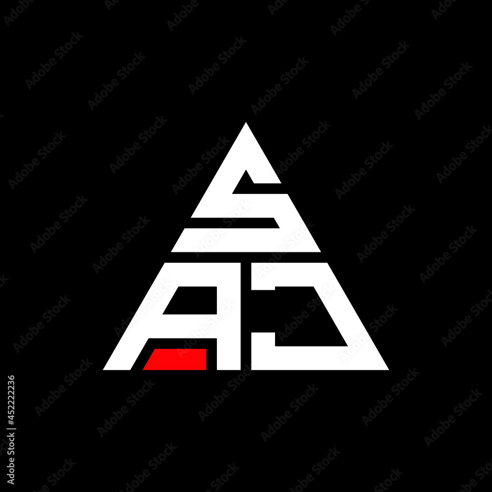 SAJ triangle letter logo design with triangle shape. SAJ triangle logo ...