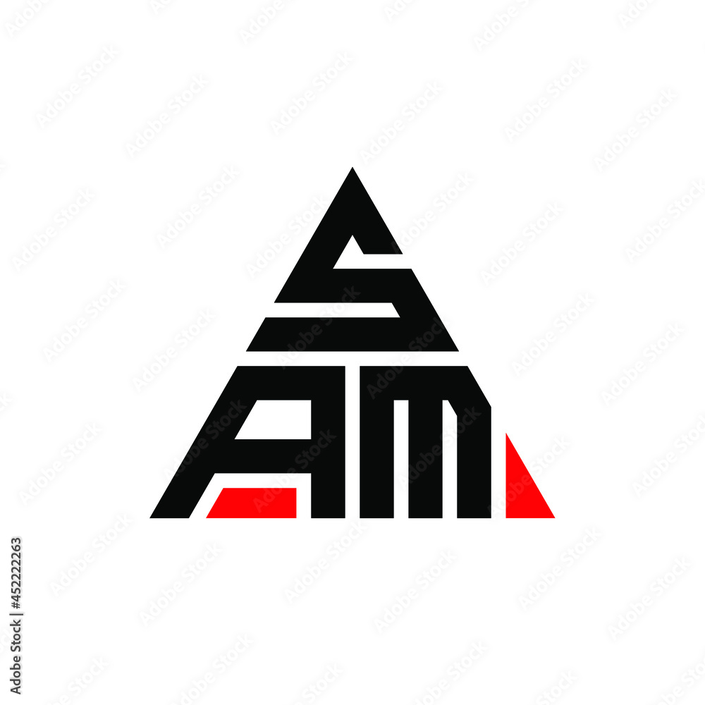 SAM triangle letter logo design with triangle shape. SAM triangle logo ...