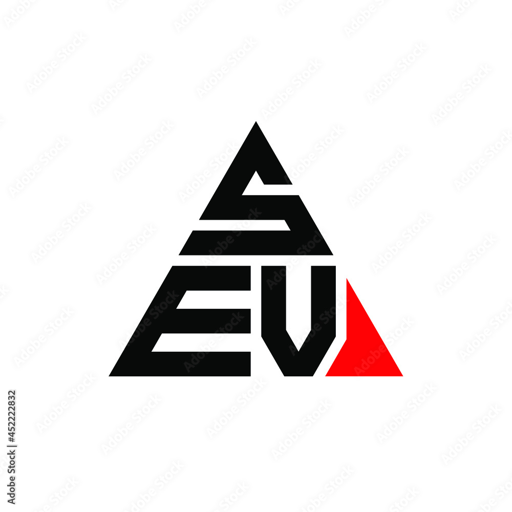 SEV triangle letter logo design with triangle shape. SEV triangle logo ...