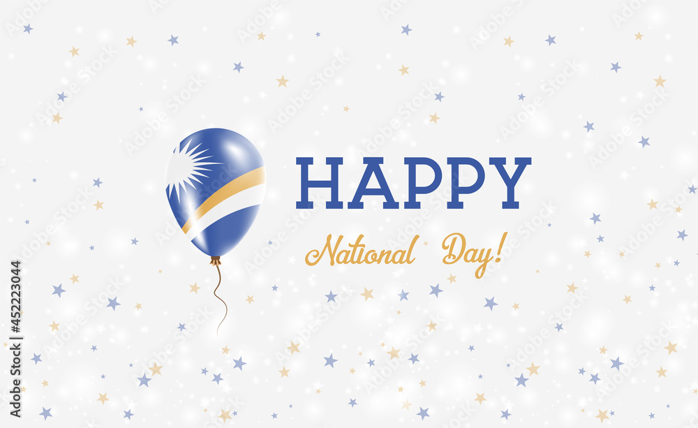 Marshall Islands National Day patriotic poster. Flying Rubber Balloon ...