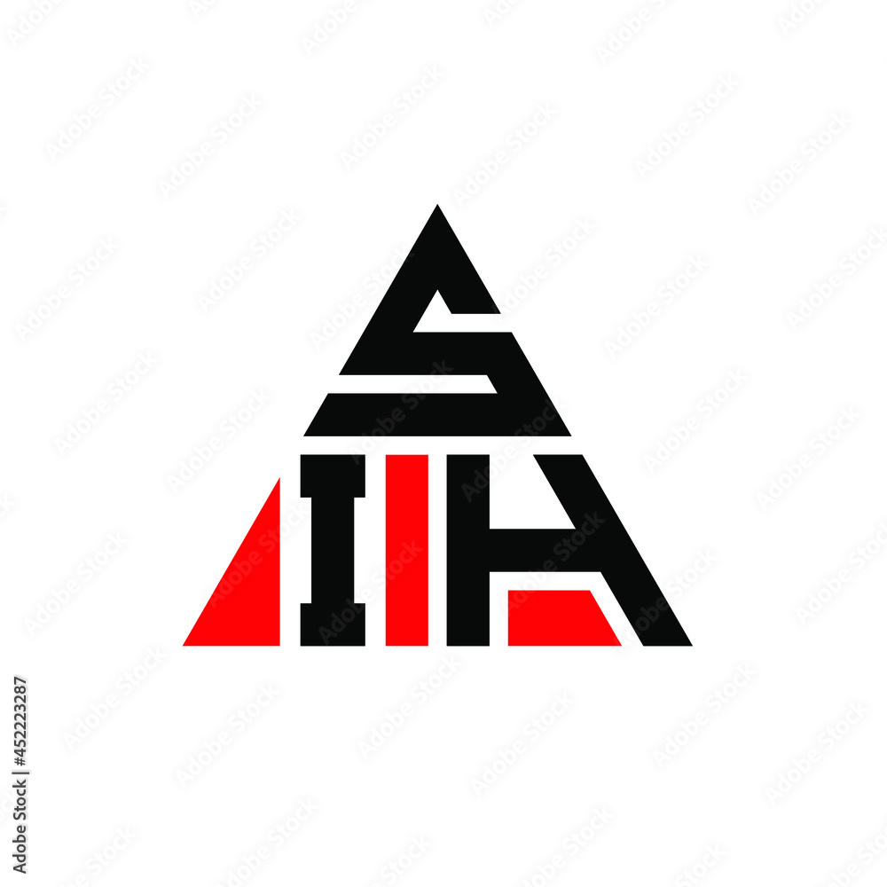 SIH triangle letter logo design with triangle shape. SIH triangle logo ...