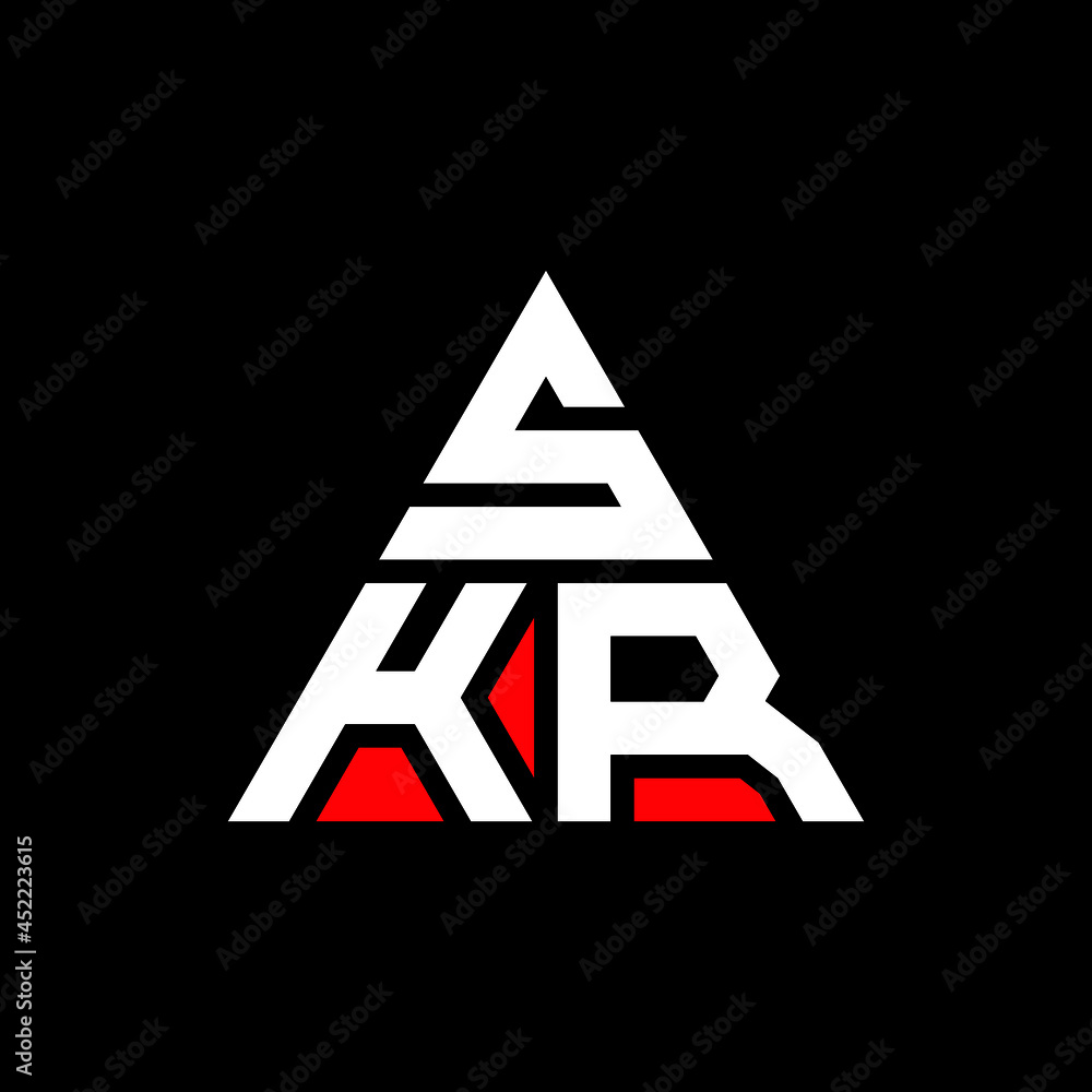 SKR triangle letter logo design with triangle shape. SKR triangle logo ...