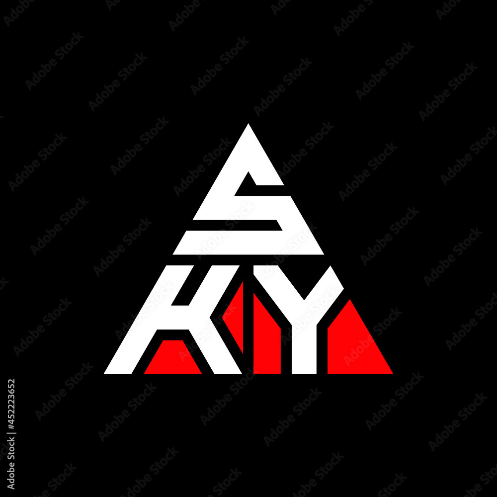 SKY triangle letter logo design with triangle shape. SKY triangle logo ...