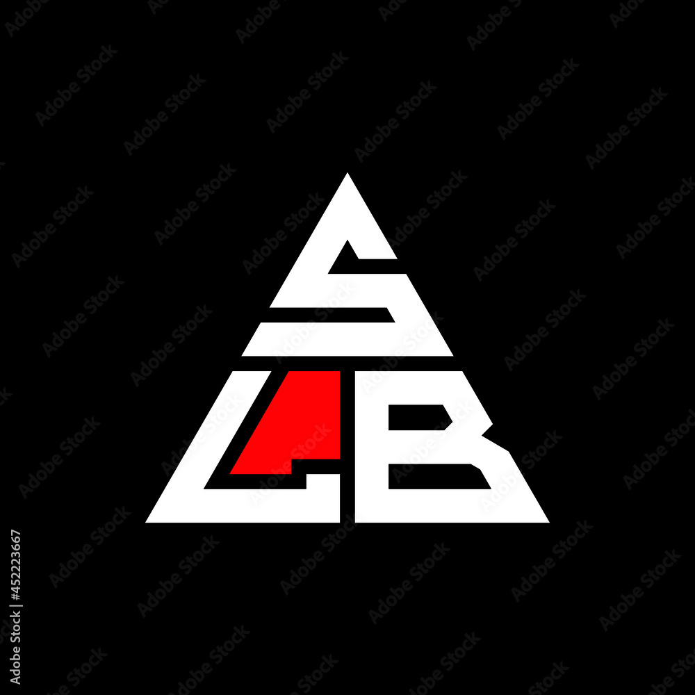 SLB triangle letter logo design with triangle shape. SLB triangle logo design monogram. SLB ...
