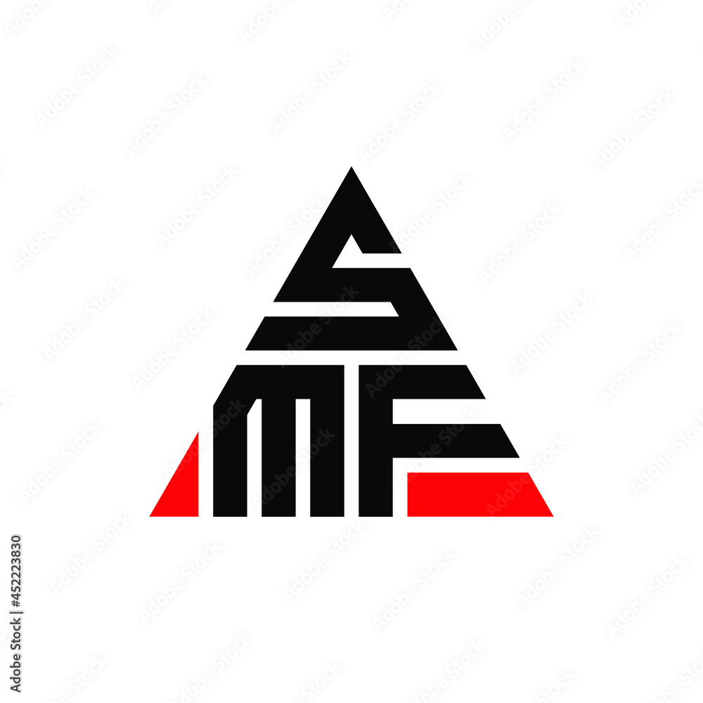 SMF triangle letter logo design with triangle shape. SMF triangle logo ...