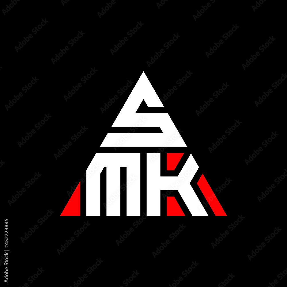 SMK triangle letter logo design with triangle shape. SMK triangle logo ...