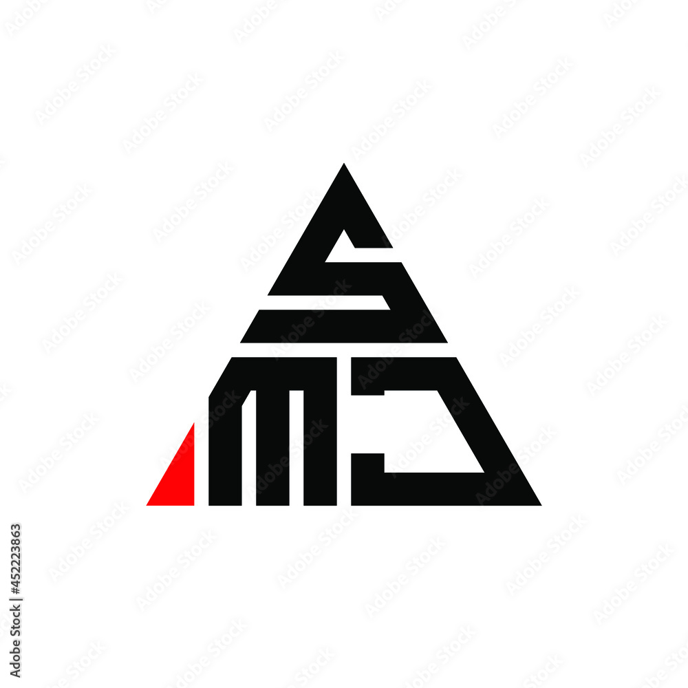 SMJ triangle letter logo design with triangle shape. SMJ triangle logo ...