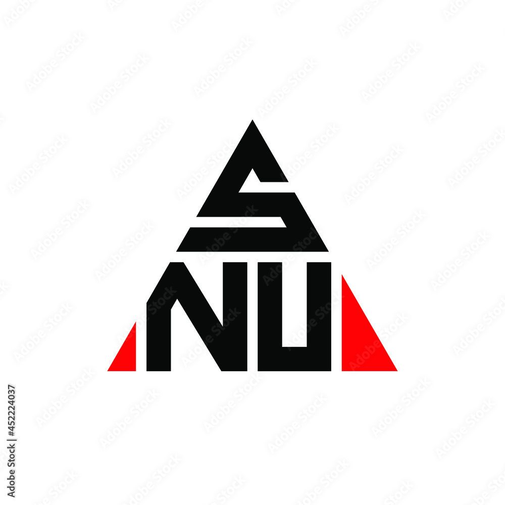 SNU triangle letter logo design with triangle shape. SNU triangle logo ...