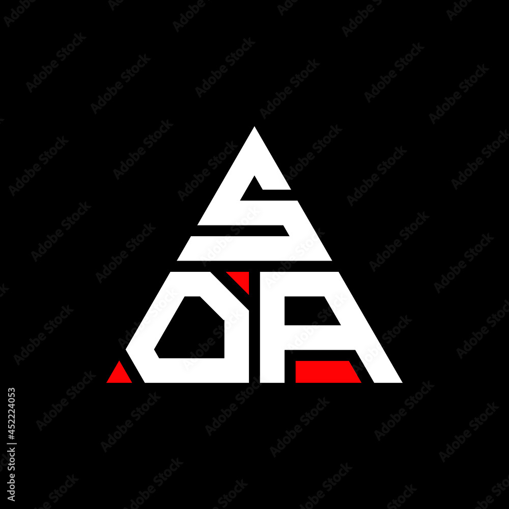 SOA triangle letter logo design with triangle shape. SOA triangle logo ...