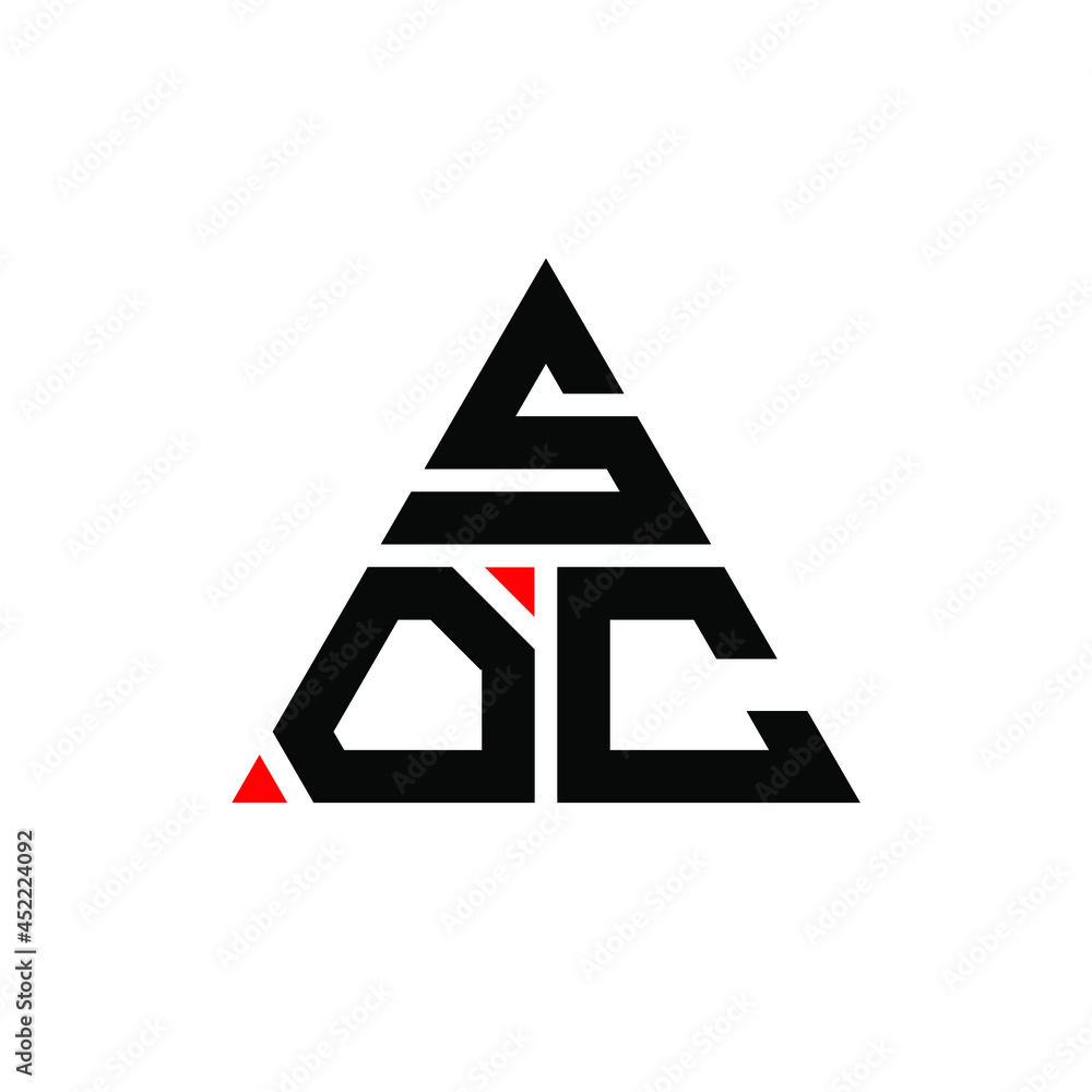 SOC triangle letter logo design with triangle shape. SOC triangle logo ...