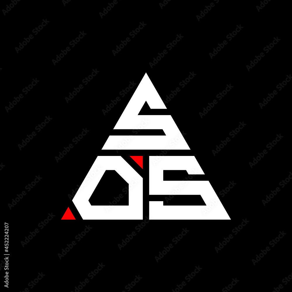 Vetor de SOS triangle letter logo design with triangle shape. SOS ...