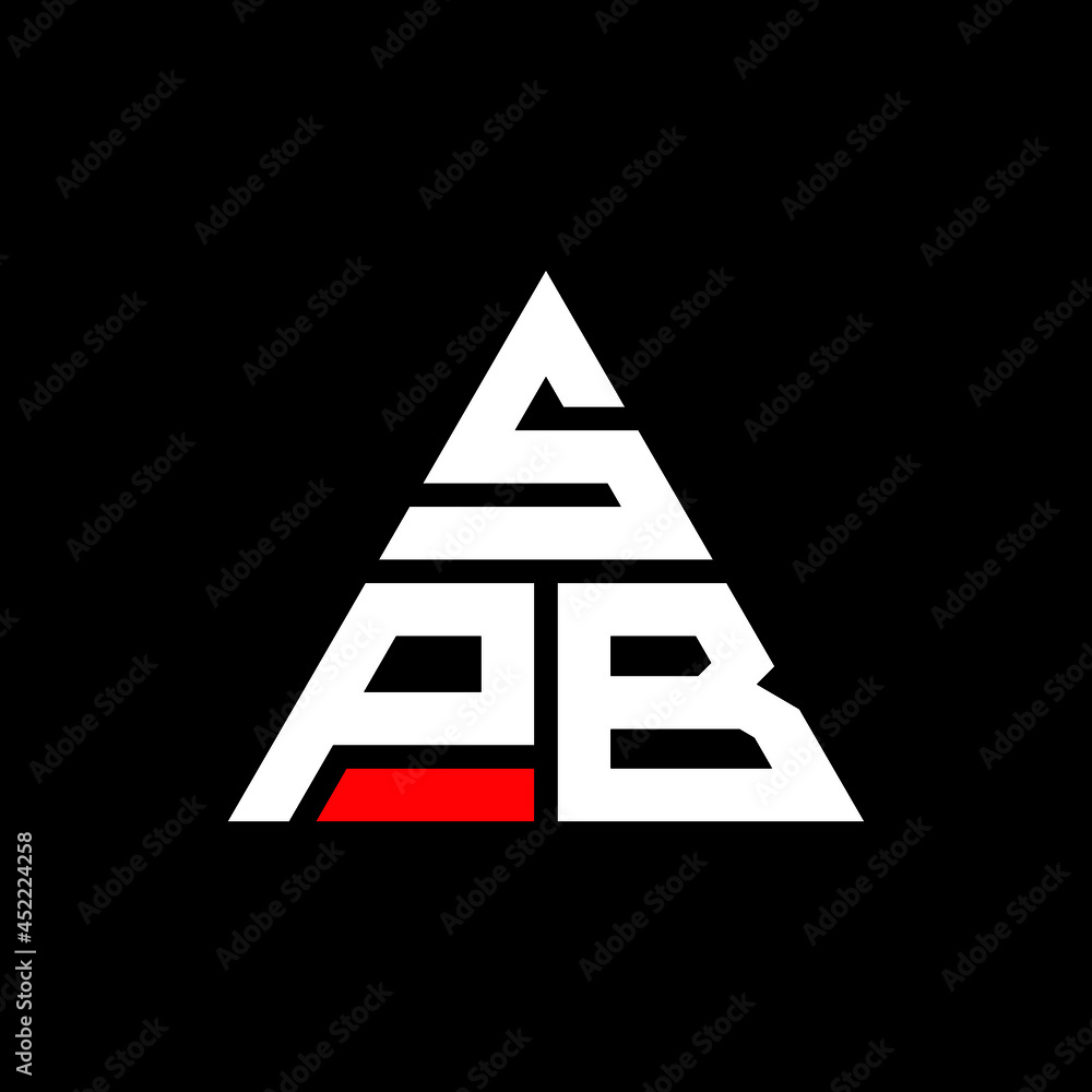 SPB triangle letter logo design with triangle shape. SPB triangle logo ...