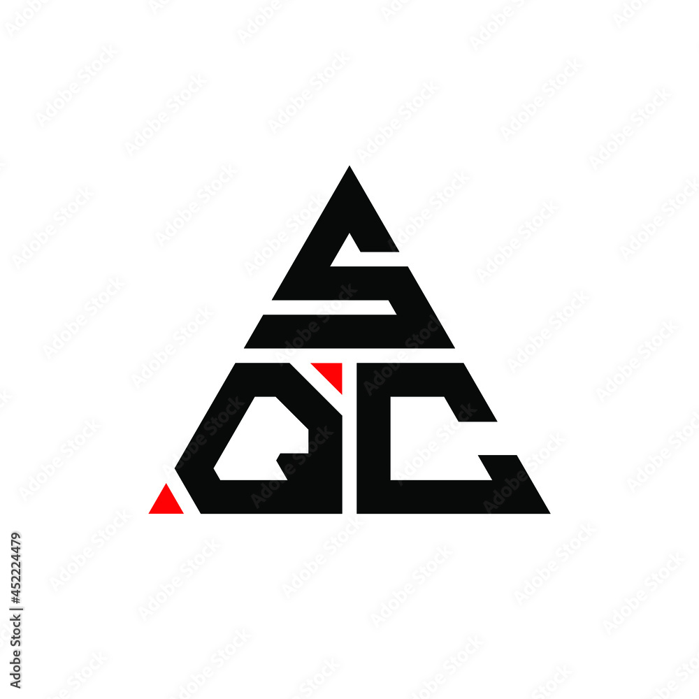 SQC triangle letter logo design with triangle shape. SQC triangle logo ...