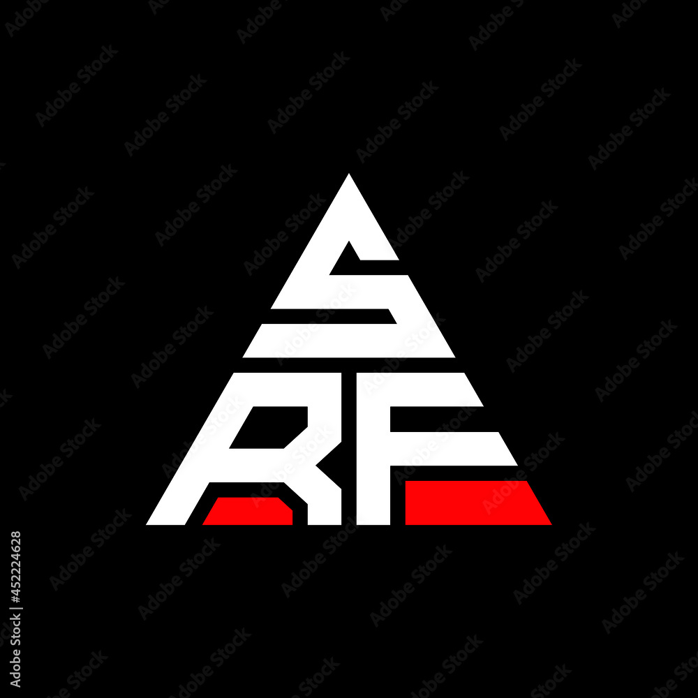 SRF triangle letter logo design with triangle shape. SRF triangle logo ...