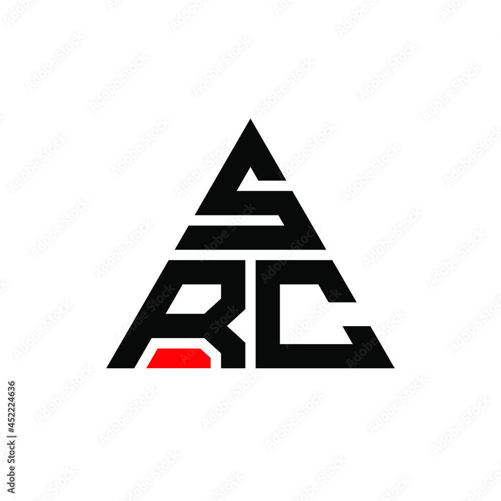 SRC triangle letter logo design with triangle shape. SRC triangle logo ...