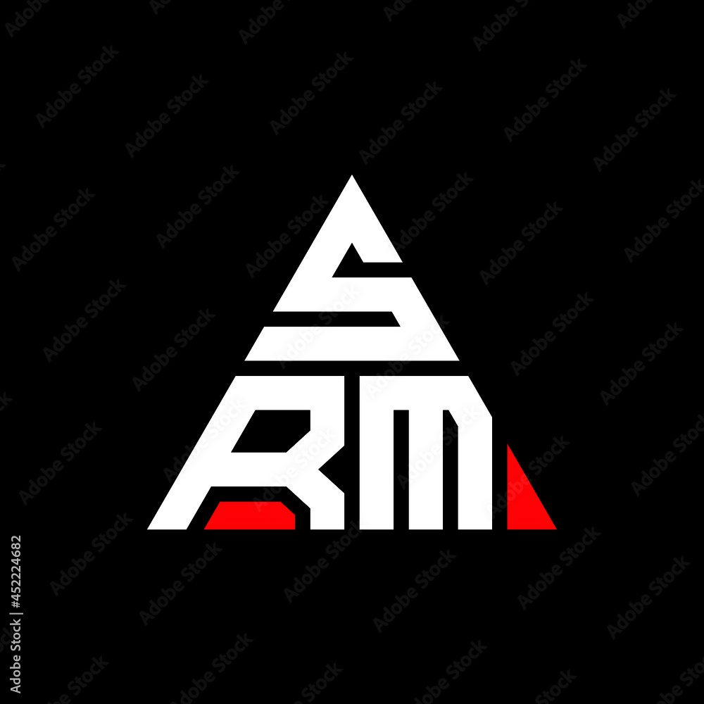 SRM triangle letter logo design with triangle shape. SRM triangle logo ...
