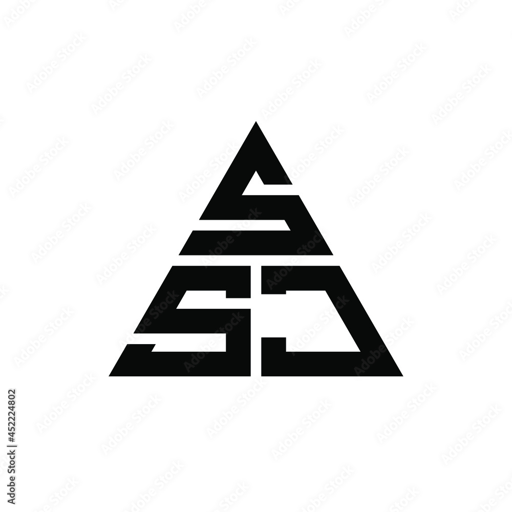 SSJ triangle letter logo design with triangle shape. SSJ triangle logo ...