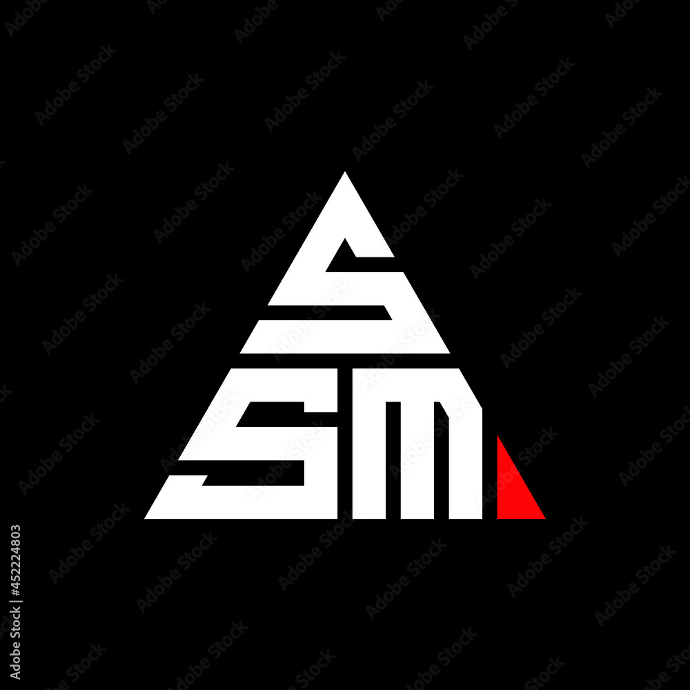 SSM triangle letter logo design with triangle shape. SSM triangle logo ...