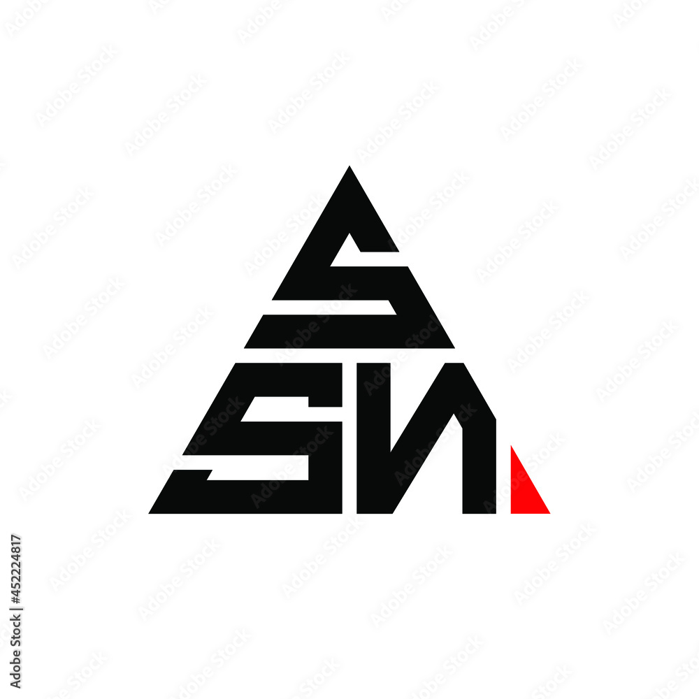 SSN triangle letter logo design with triangle shape. SSN triangle logo ...