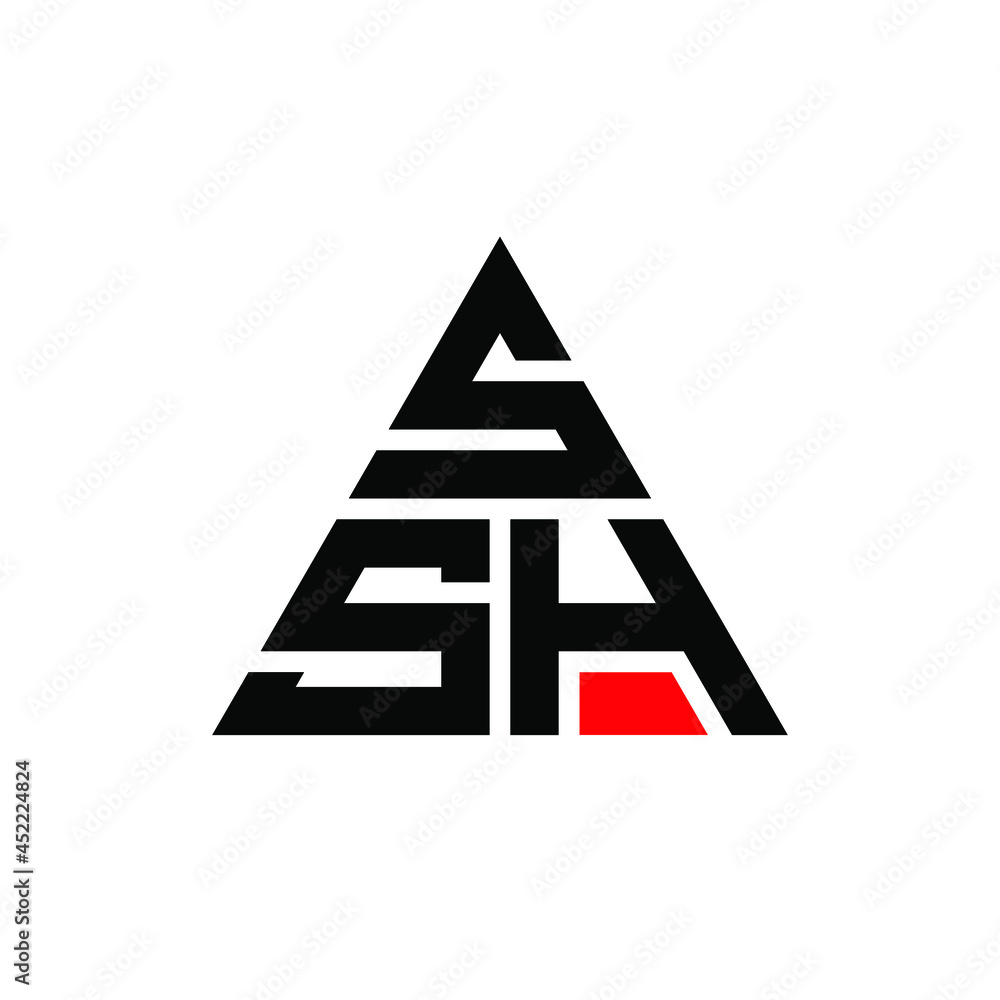 SSH triangle letter logo design with triangle shape. SSH triangle logo ...