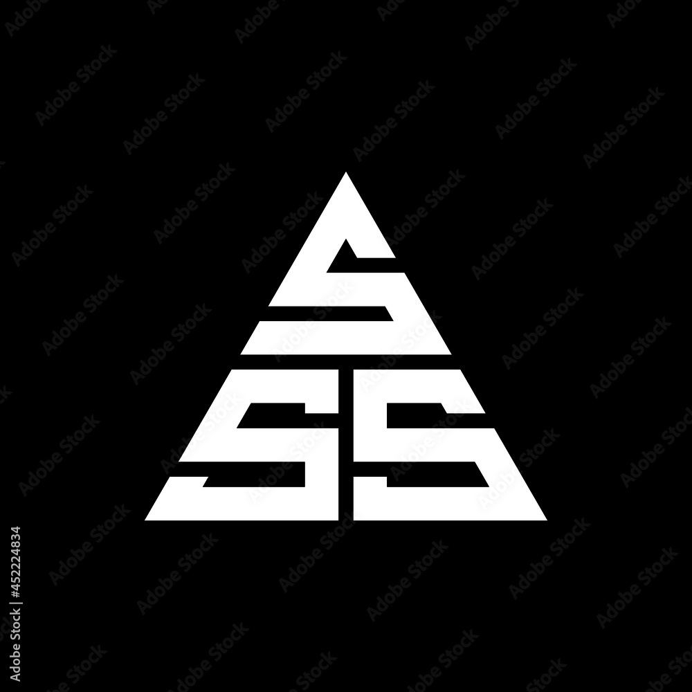 SSS triangle letter logo design with triangle shape. SSS triangle logo ...