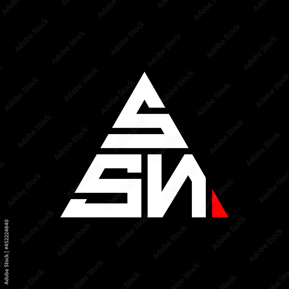 SSN triangle letter logo design with triangle shape. SSN triangle logo ...