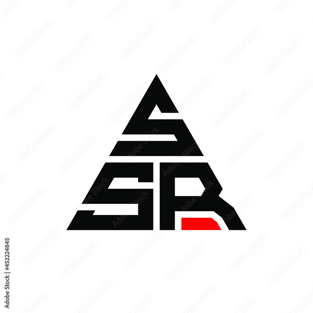 SSR triangle letter logo design with triangle shape. SSR triangle logo ...