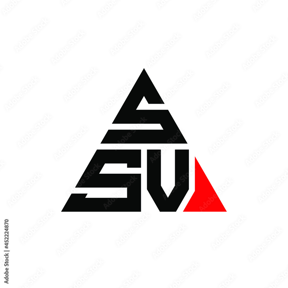 SSV triangle letter logo design with triangle shape. SSV triangle logo ...