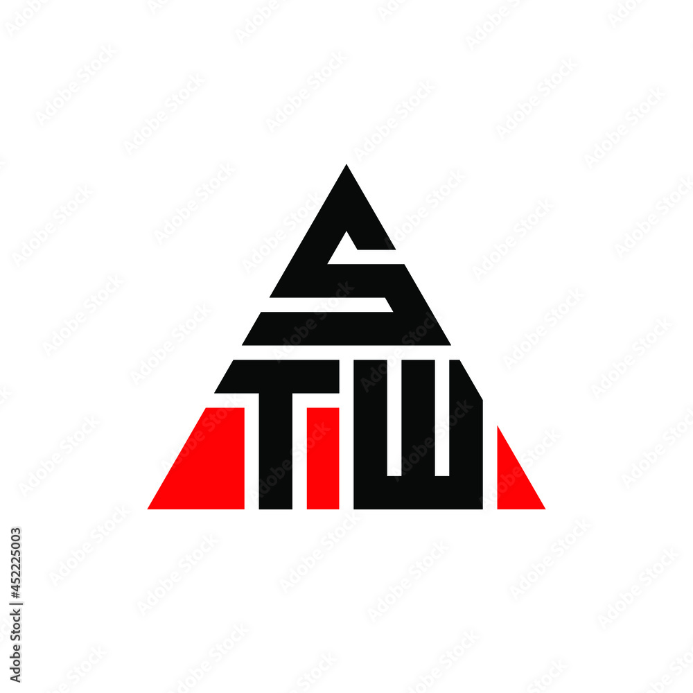 Stw Triangle Letter Logo Design With Triangle Shape Stw Triangle Logo Design Monogram Stw