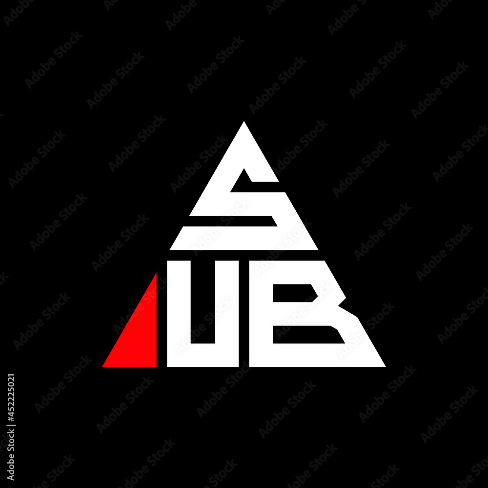 SUB triangle letter logo design with triangle shape. SUB triangle logo ...