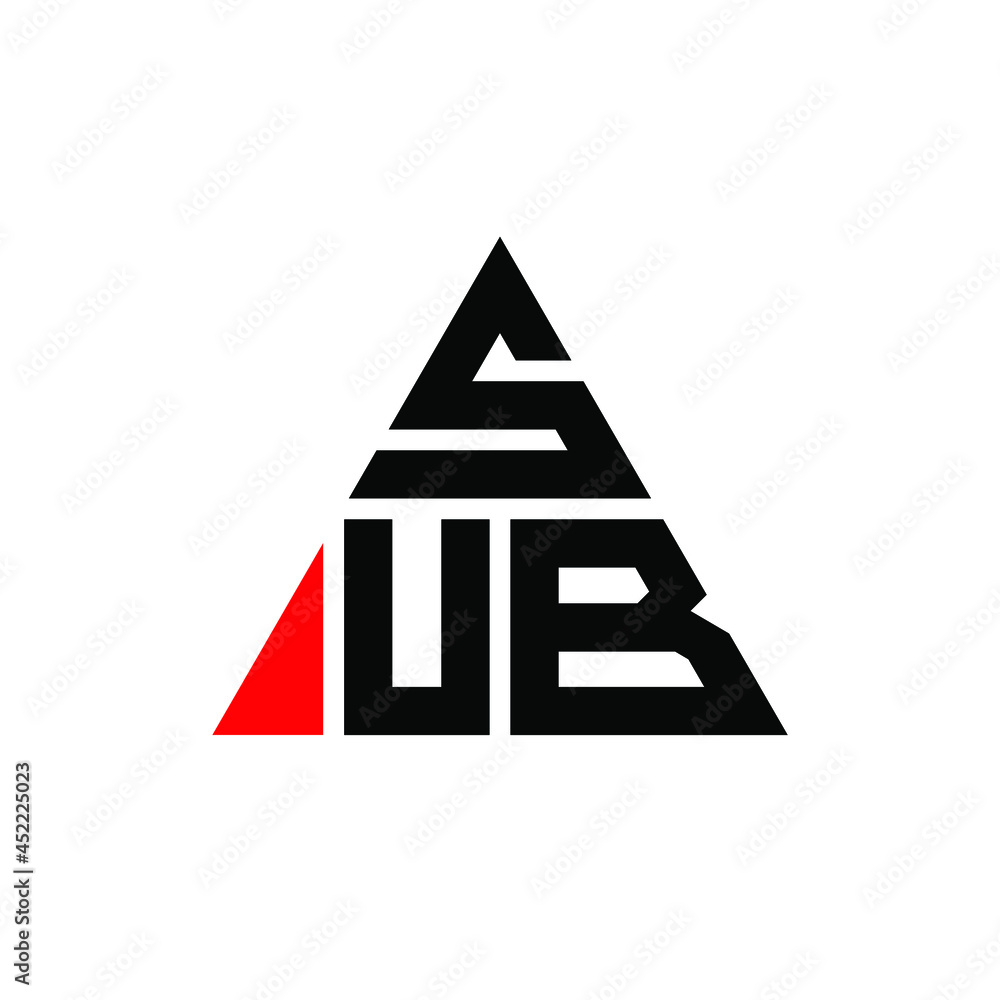 SUB triangle letter logo design with triangle shape. SUB triangle logo ...