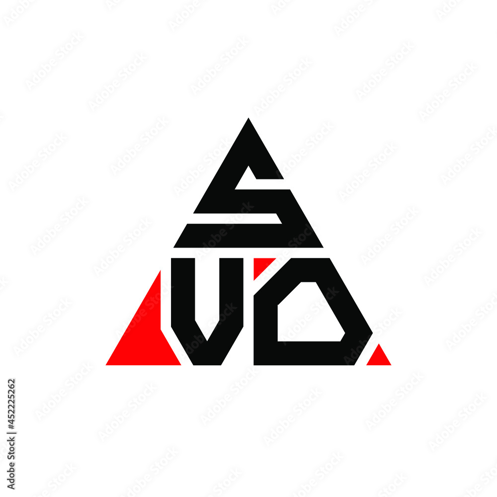 SVO triangle letter logo design with triangle shape. SVO triangle logo ...