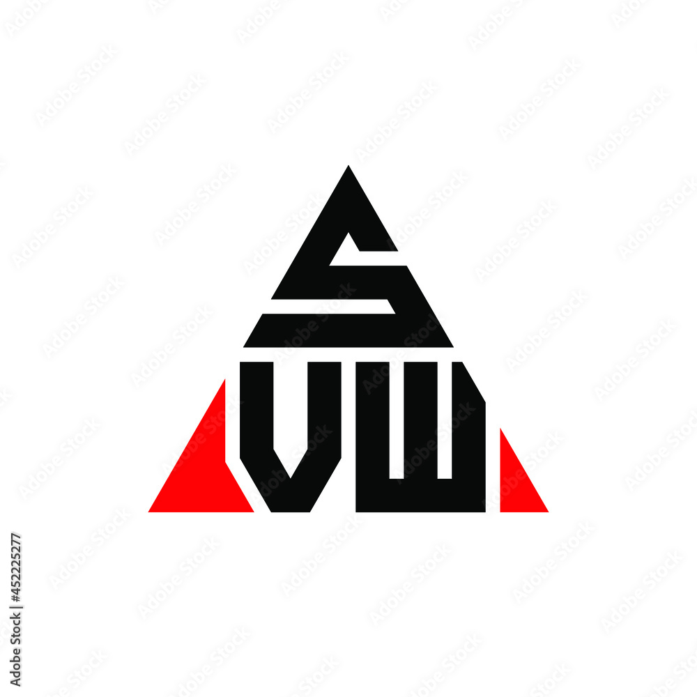 SVW triangle letter logo design with triangle shape. SVW triangle logo ...