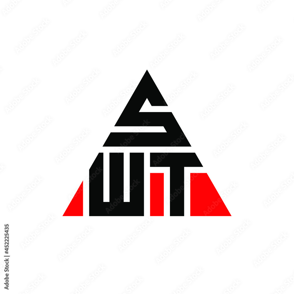 Vetor de SWT triangle letter logo design with triangle shape. SWT ...