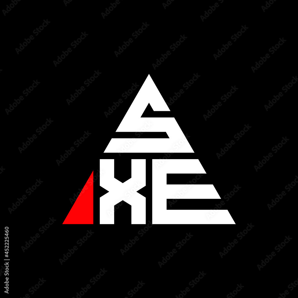 SXE triangle letter logo design with triangle shape. SXE triangle logo ...