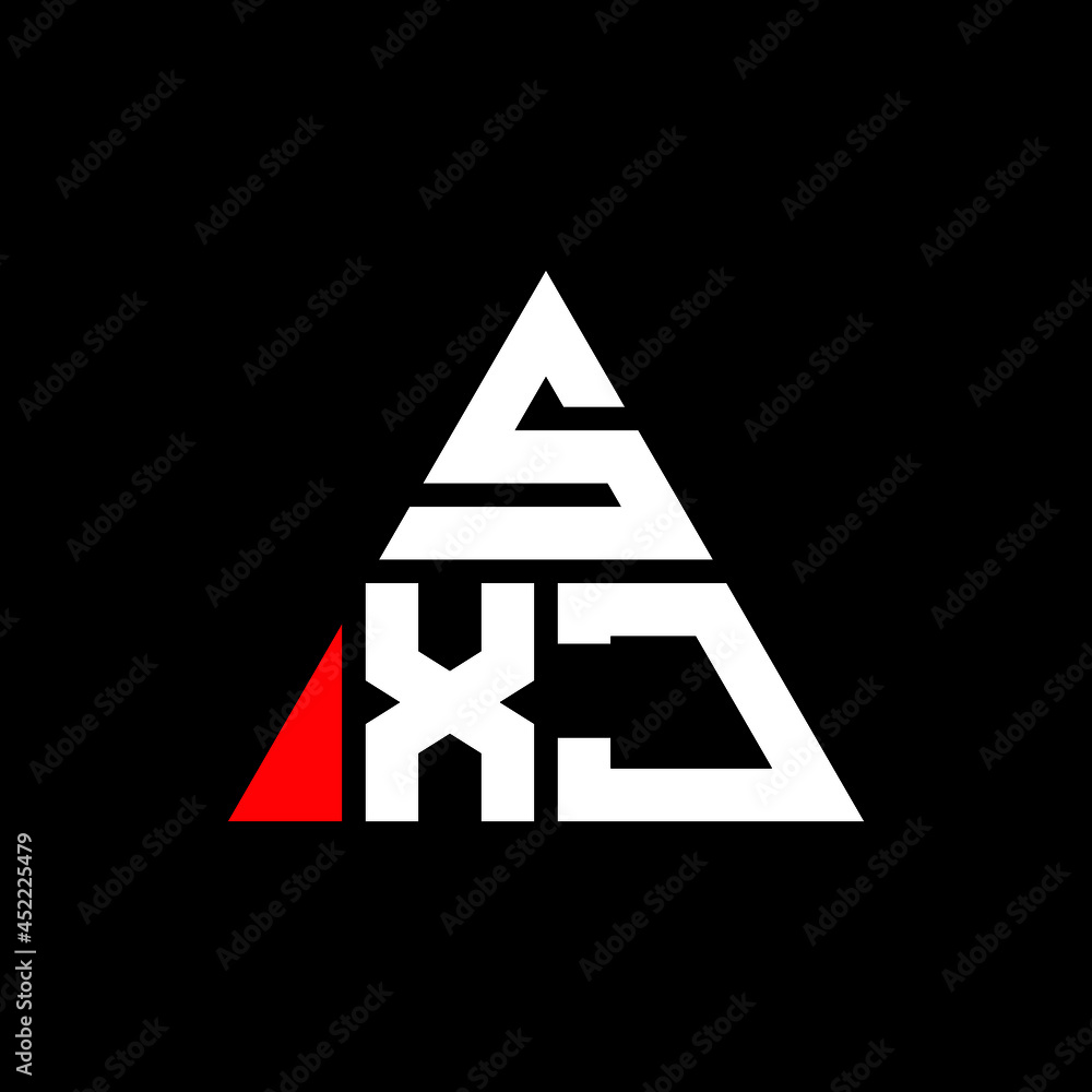 SXJ triangle letter logo design with triangle shape. SXJ triangle logo ...