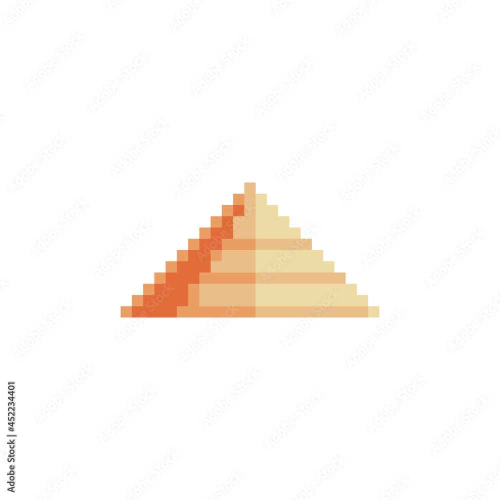 Asian conical straw hat pixel art icon. Chinese Vietnamese headdress ...