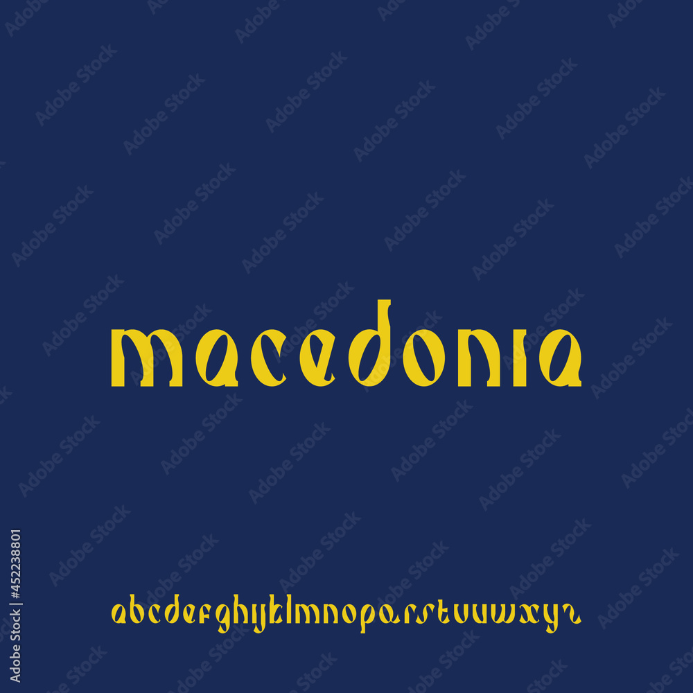 MACEDONIA.Luxury and elegant alphabet font vector set Stock Vector ...