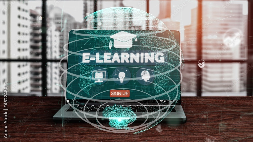 E-learning and Online Education for Student and University conceptual ...