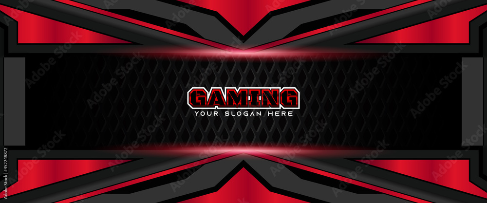 Futuristic geometric black and red gaming background with modern esport ...