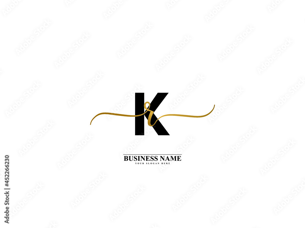 Letter KR Logo, creative kr rk signature logo for wedding, fashion ...