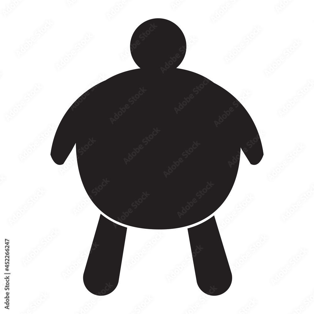 fat people icon on white background. fat man sign. Overweight man ...