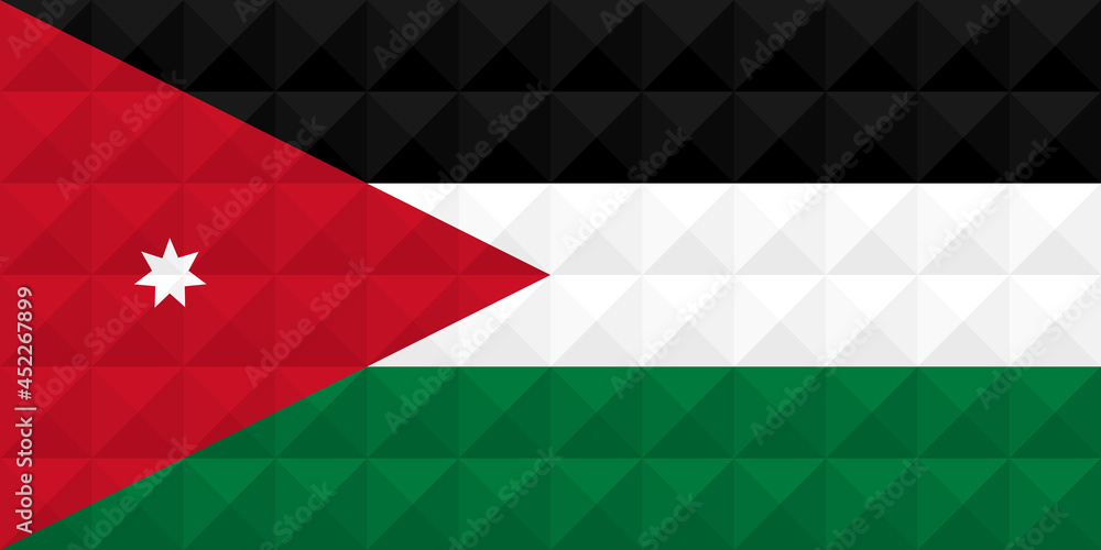 Artistic flag of Jordan with 3d geometric wave concept art design ...