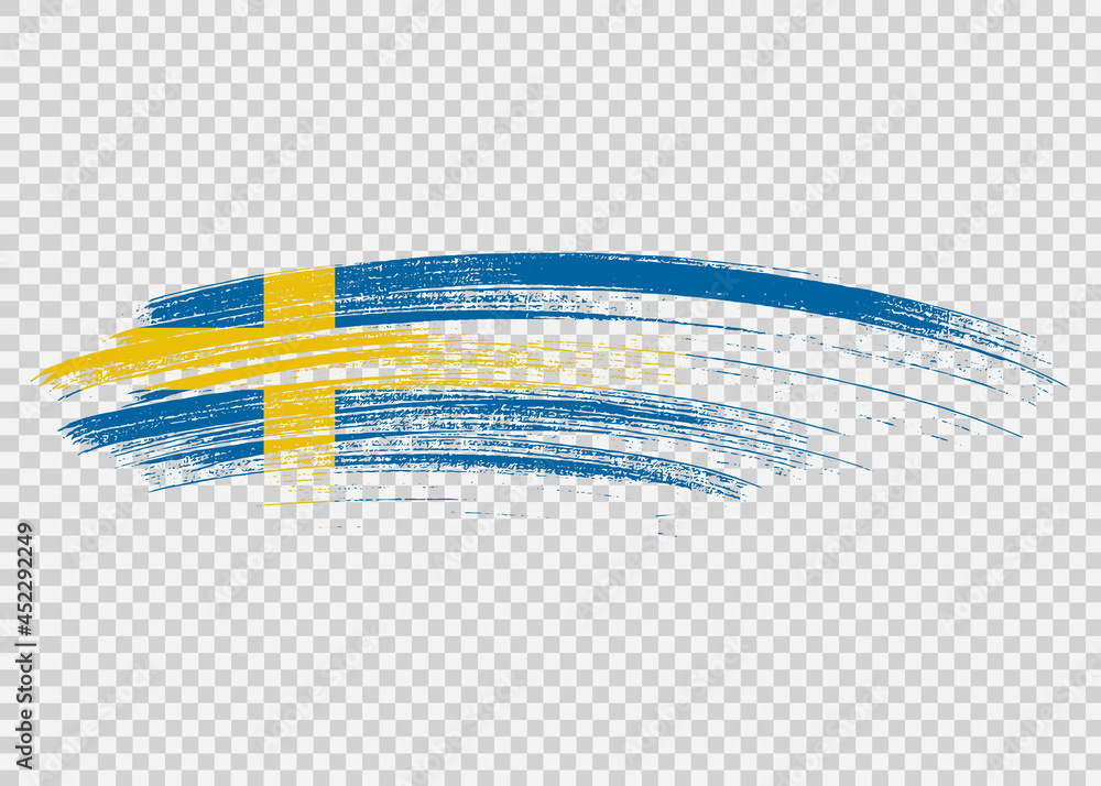 Sweden flag with brush paint textured isolated on png or transparent ...