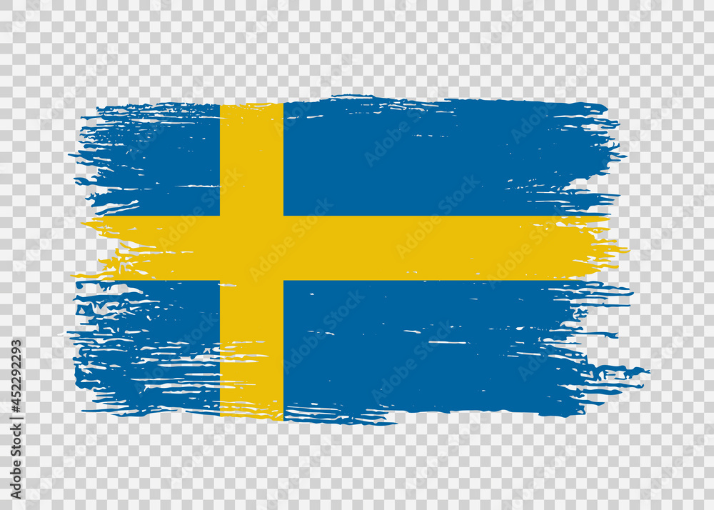 Sweden flag with brush paint textured isolated on png or transparent ...
